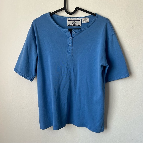 Accordeon | Tops | Accordeon Vintage Light Blue Henley Tshirt | Poshmark